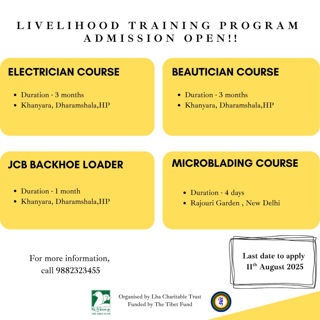 Livelihood Training Program Now Open – Lha Charitable Trust